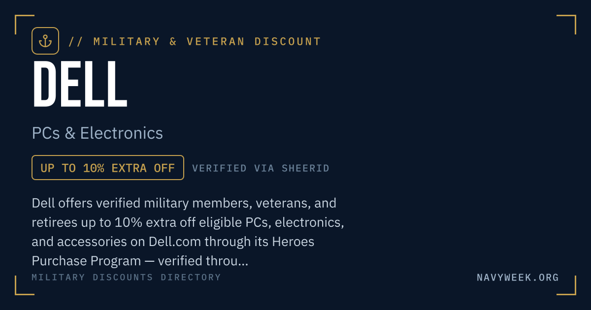 Dell Military Discount 2026: Up to 10% Off via SheerID